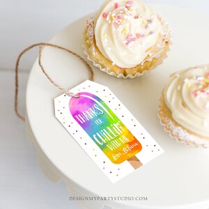 Editable Ice Cream Birthday Favor Tag Pool Party Thank You Gift Tag ...