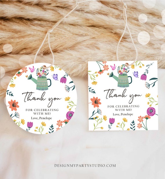 Editable Wildflower Favor Tags Wildflower Thank You Tags Girl - Etsy