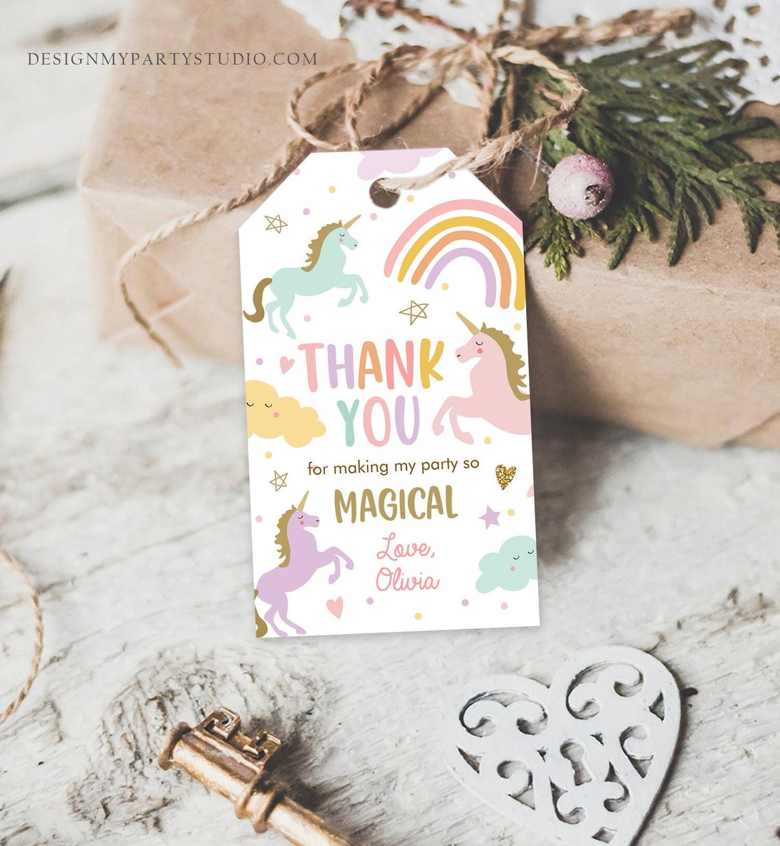 Editable Unicorn Favor Tags Magical Birthday Thank You Tags - Etsy