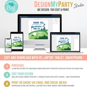 Editable Golf Favor Tags Golf Thank You Par-tee Stickers Golfing ...