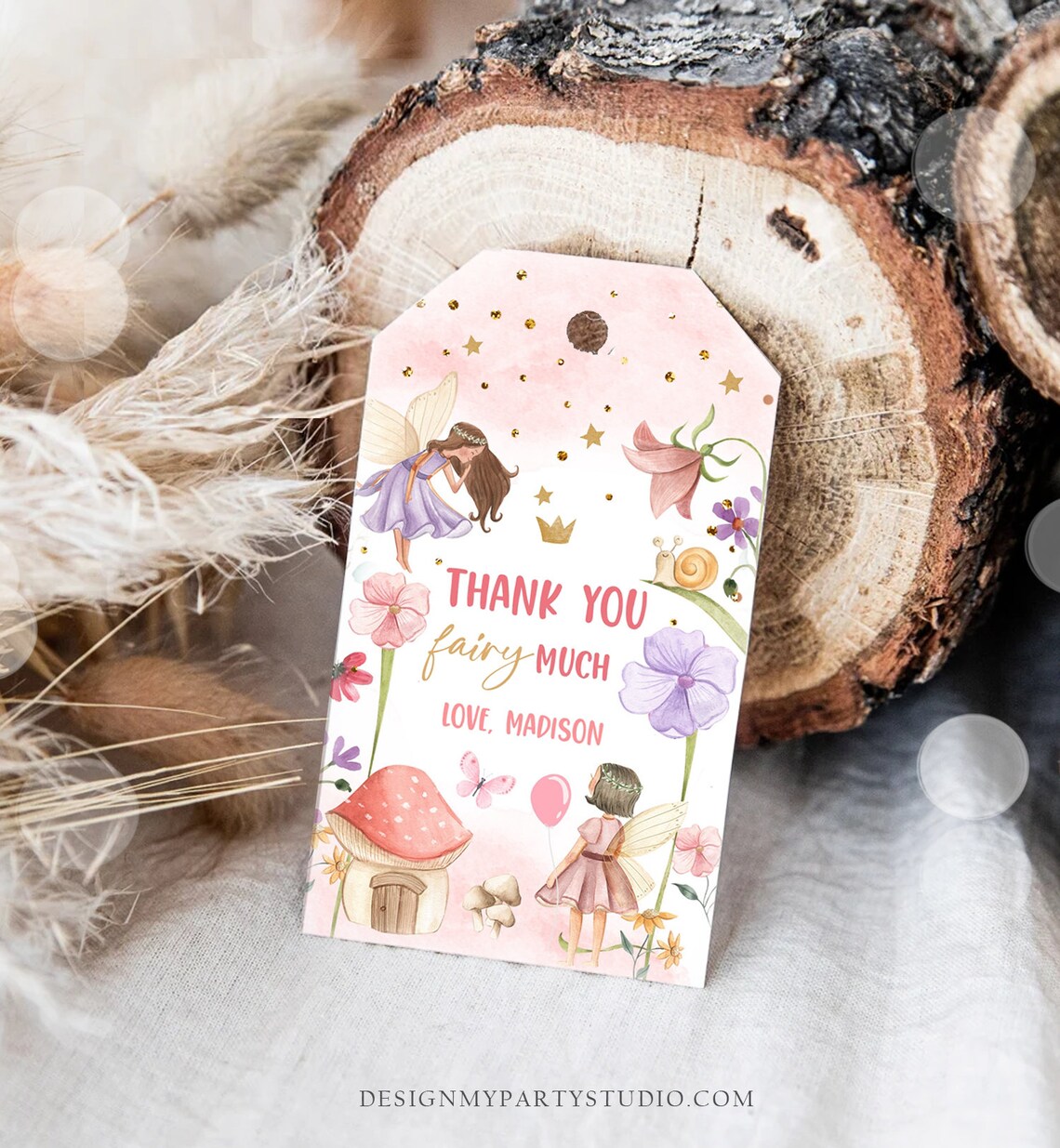 Editable Fairy Favor Tags Enchanted Forest Birthday Thank You Tags ...