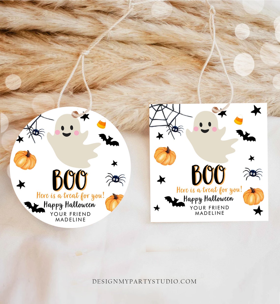 Editable Halloween Favor Tags Boo Gift Tags Costume Party - Etsy