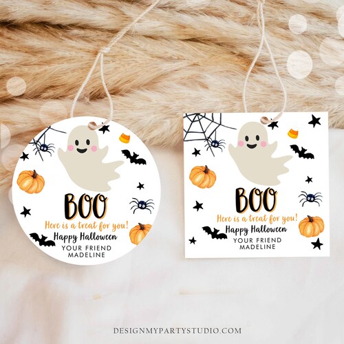 Editable Halloween Favor Tags Boo Gift Tags Costume Party - Etsy