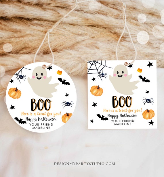 Editable Halloween Favor Tags Boo Gift Tags Costume Party Trick Or ...