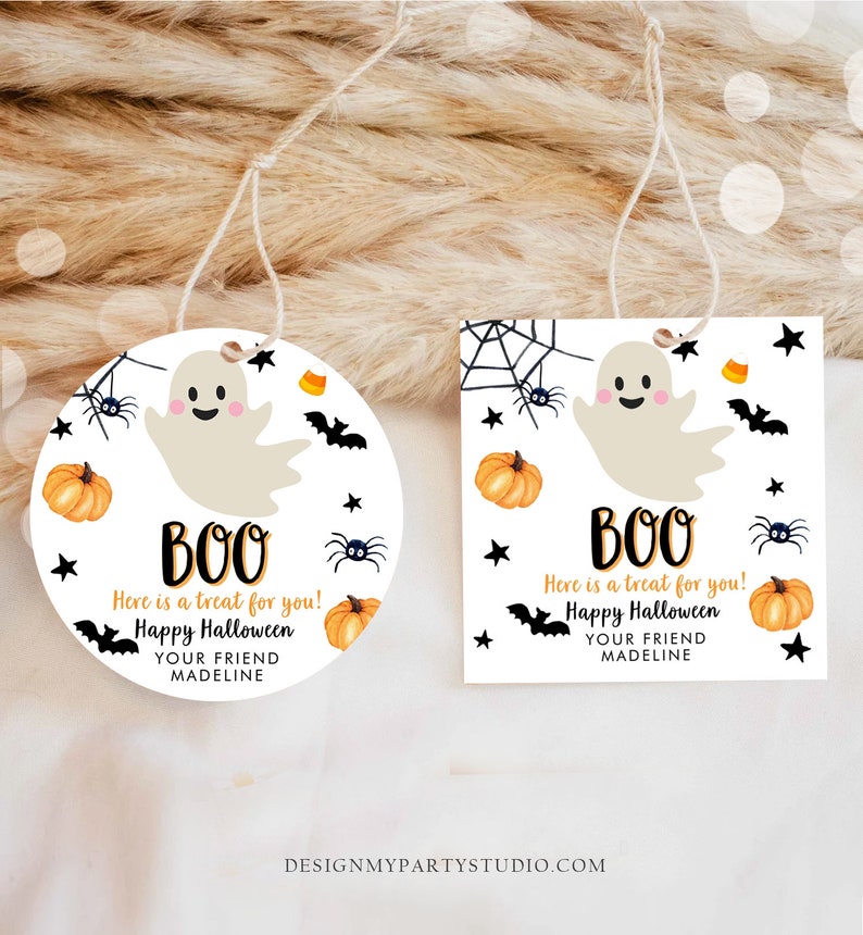 Editable Halloween Favor Tags Boo Gift Tags Costume Party - Etsy