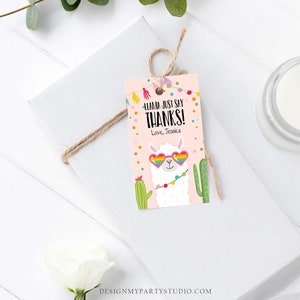 Editable Llama Favor Tags Llama Thank You Tags Fiesta Cactus Alpaca ...