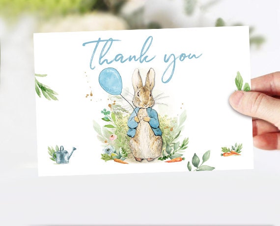 Peter Rabbit Thank you Card Peter Rabbit Thank You Note 4x6" Rustic ...