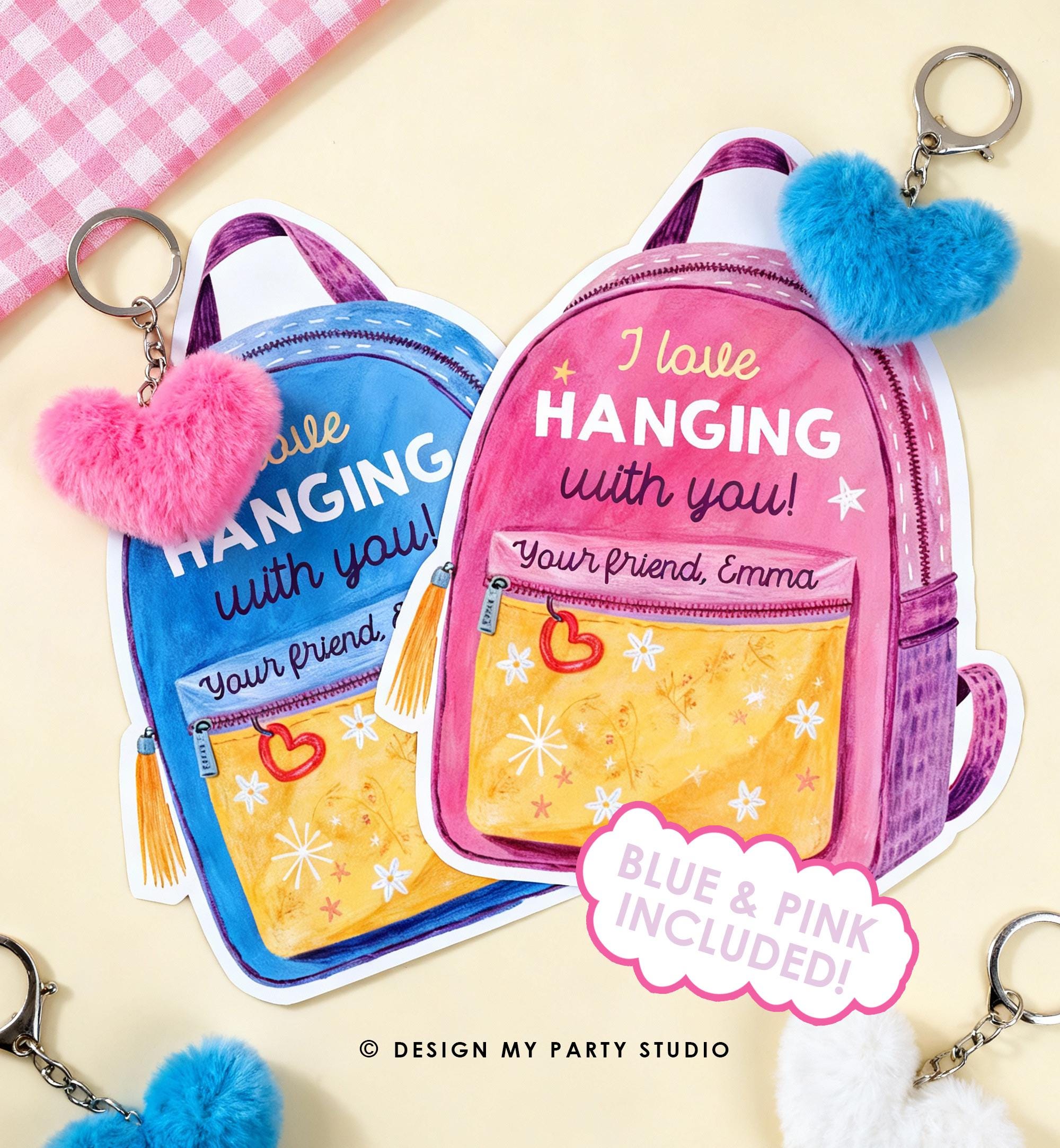Editable Valentine's Day Keychain Gift Tag Kids School Classroom Gift ...