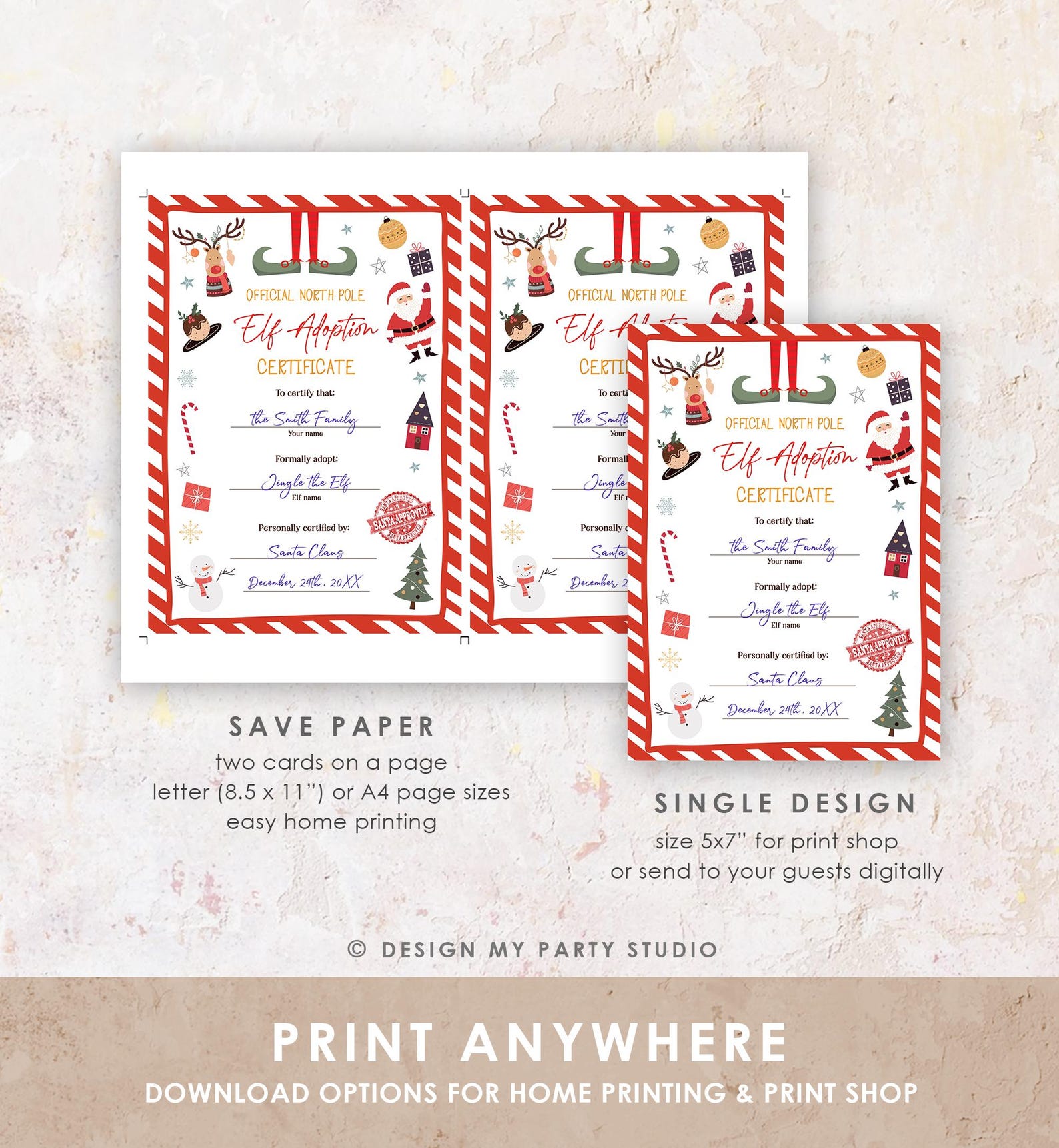 Editable Elf Adoption Certificate Adopt an Elf Letter Activity ...