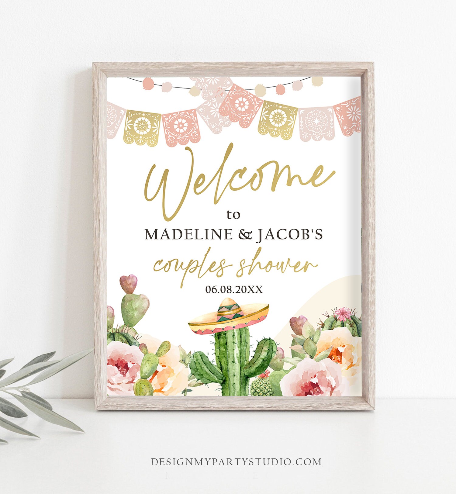Editable Fiesta Cactus Welcome Sign Couples Shower Boho | Etsy