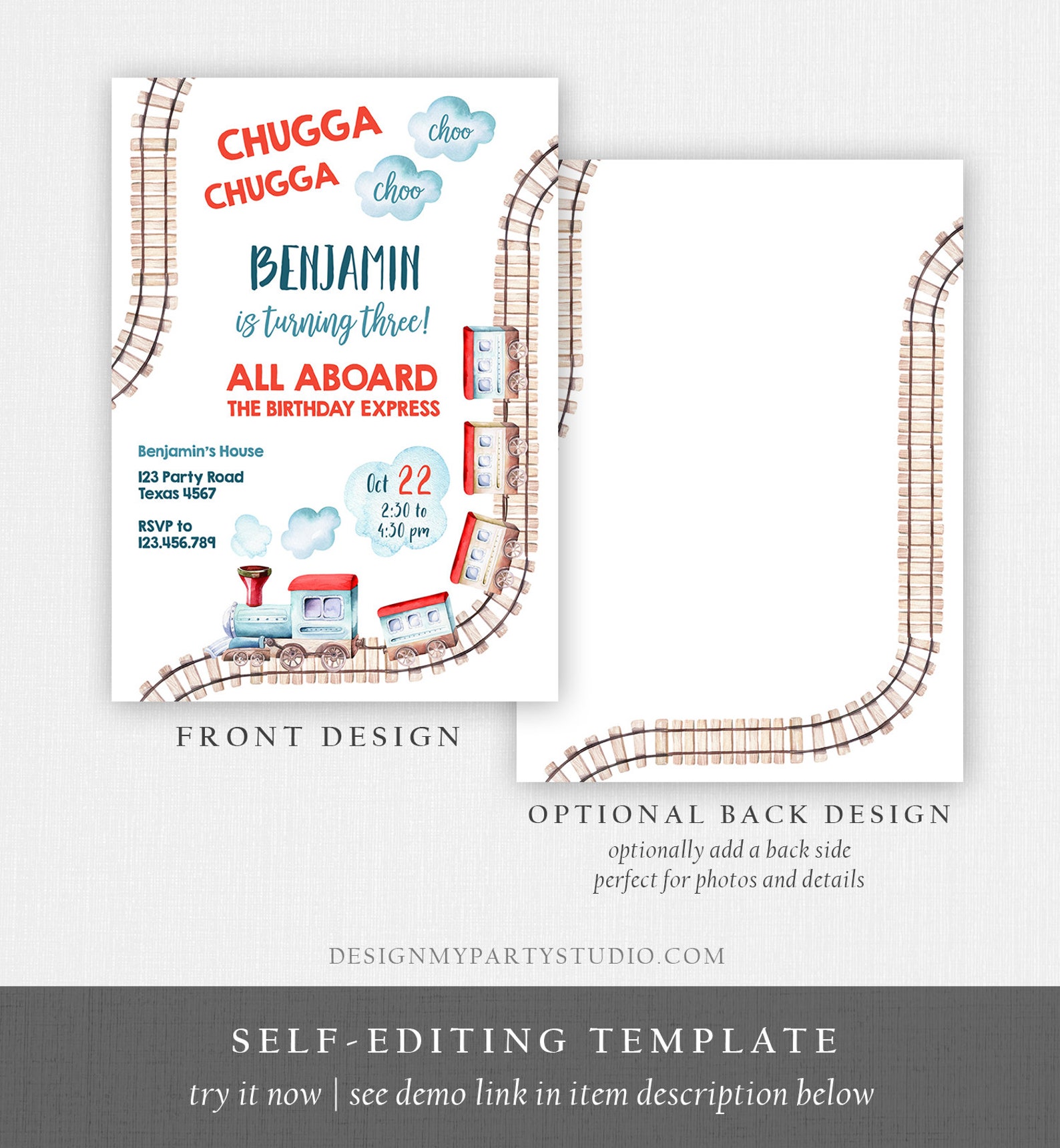 Editable Train Birthday Invitation Vintage Train Party Train - Etsy