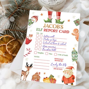 Editable Elf Report Card Personalized Elf Letter Christmas Elf Letter ...