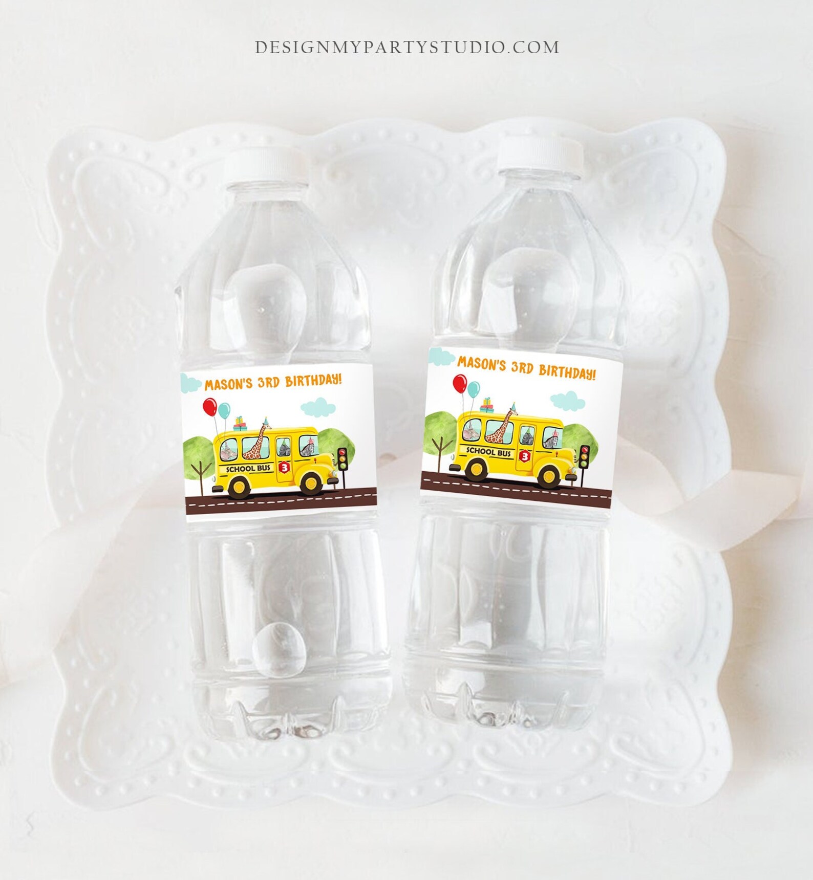 Editable School Bus Water Bottle Labels Wheels on the Bus - Etsy