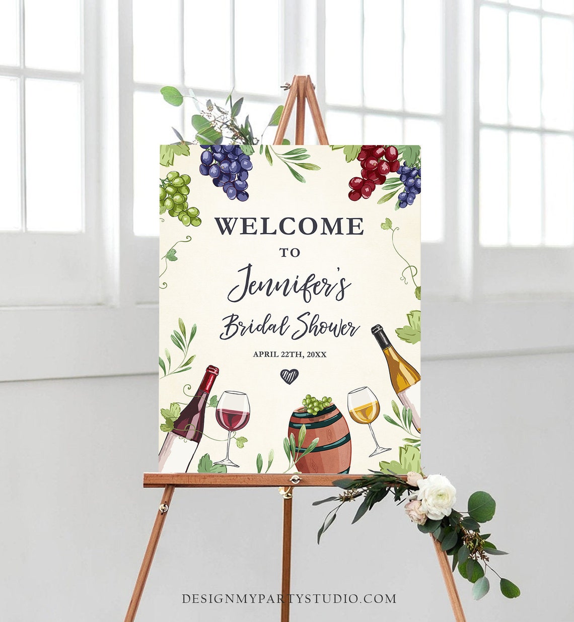 Editable Wine Welcome Sign Couples Shower Welcome Cheers to Love Brunch ...