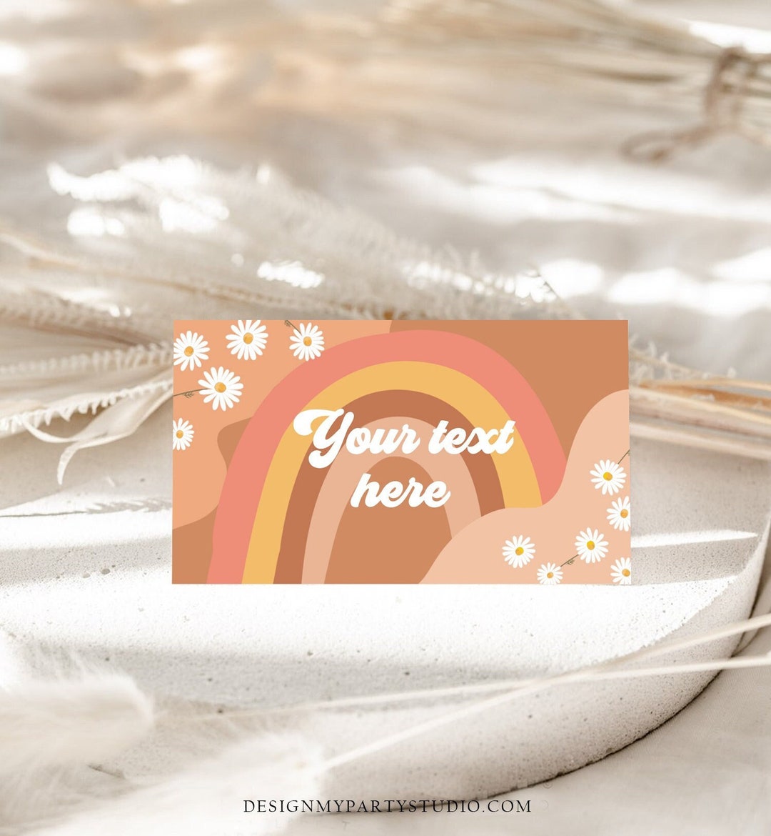 Editable Groovy Retro Daisy Food Labels Flower Power 70's - Etsy