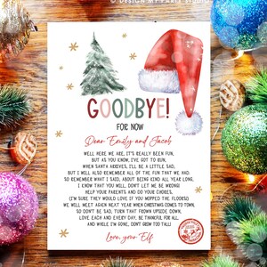 Editable Elf Goodbye Letter Departure Letter Christmas Goodbye From ...