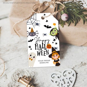 Editable Happy Halloween Gift Tags Trick or Treat Favor Tags Ghost ...