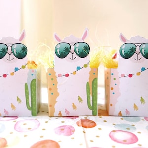 Printable Llama Favor Boxes Llama Birthday Decor Whole Llama Fun Fiesta ...