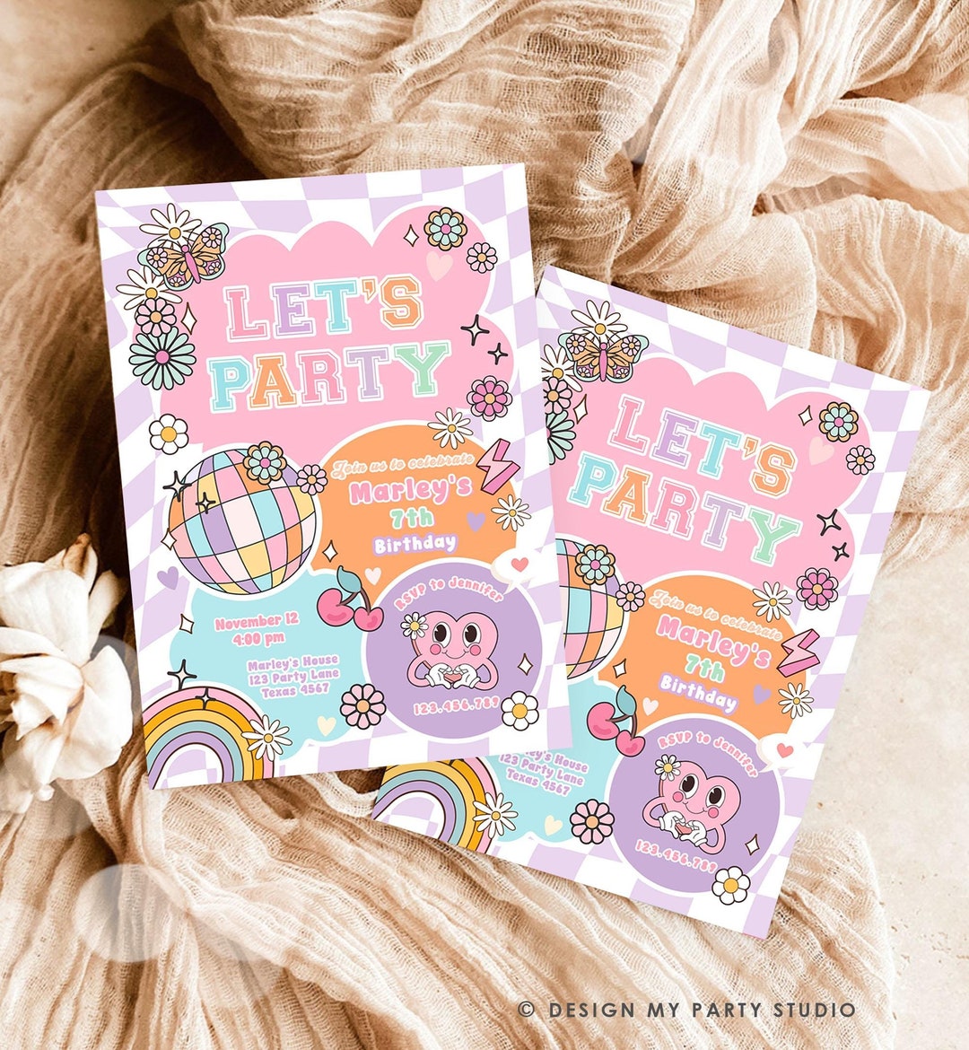 Editable Preppy Birthday Party Invitation Let's Party Birthday Varsity ...