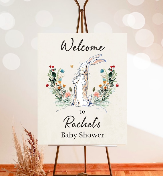 Editable The Velveteen Rabbit Welcome Sign Rustic Baby Shower Welcome ...
