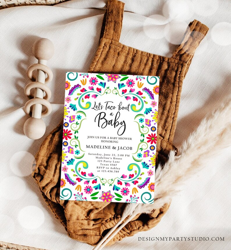 Editable Taco Bout a Baby Shower Invitation Bundle Fiesta Baby Shower ...