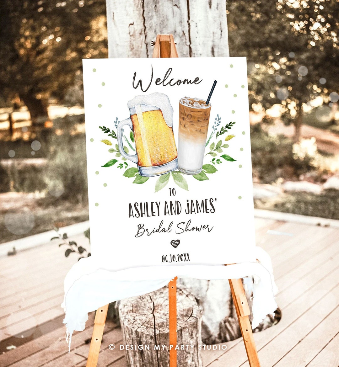 Editable Love is Brewing Welcome Sign Brewing Couples Shower Beers ...