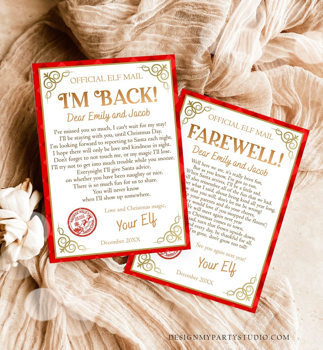 Editable Elf Arrival Letter Return Letter Christmas Elf I'm Back Elf ...