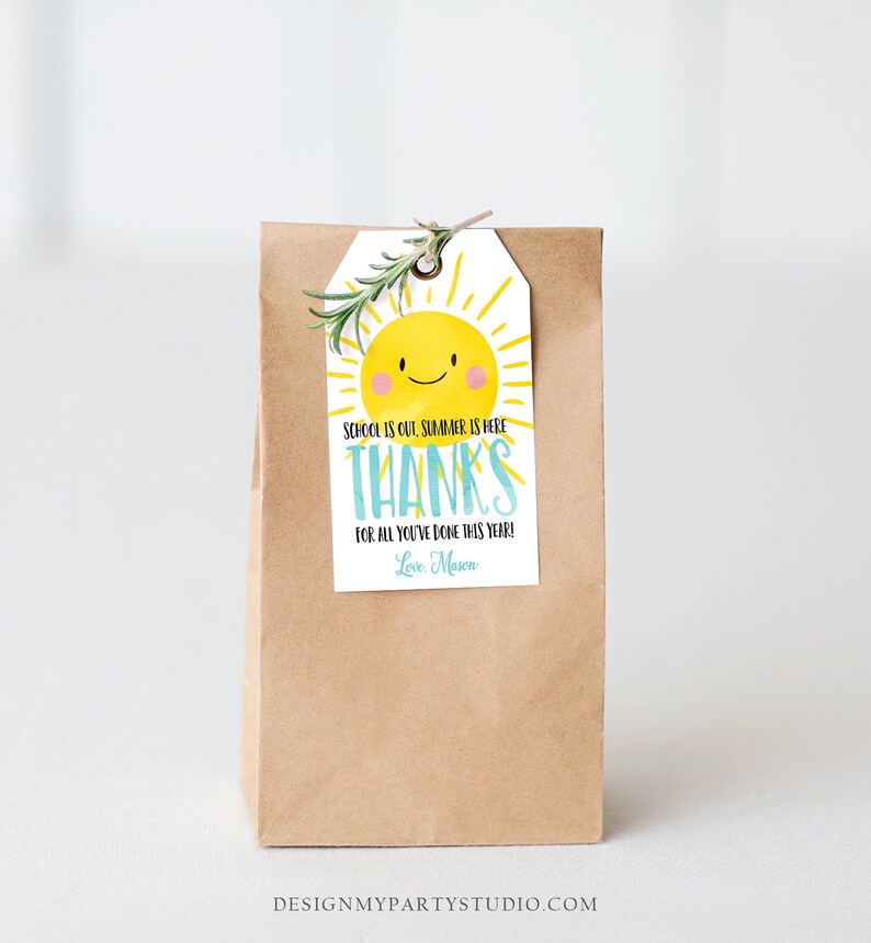 Editable Teacher Appreciation Gift Tags Sunshine Thank You Tag - Etsy