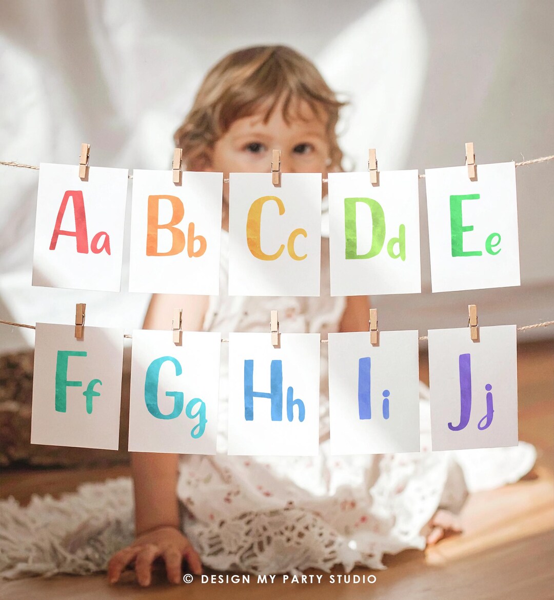 ABC Flash Cards Alphabet Educational Learn Abcs Kids Rainbow Colors ...