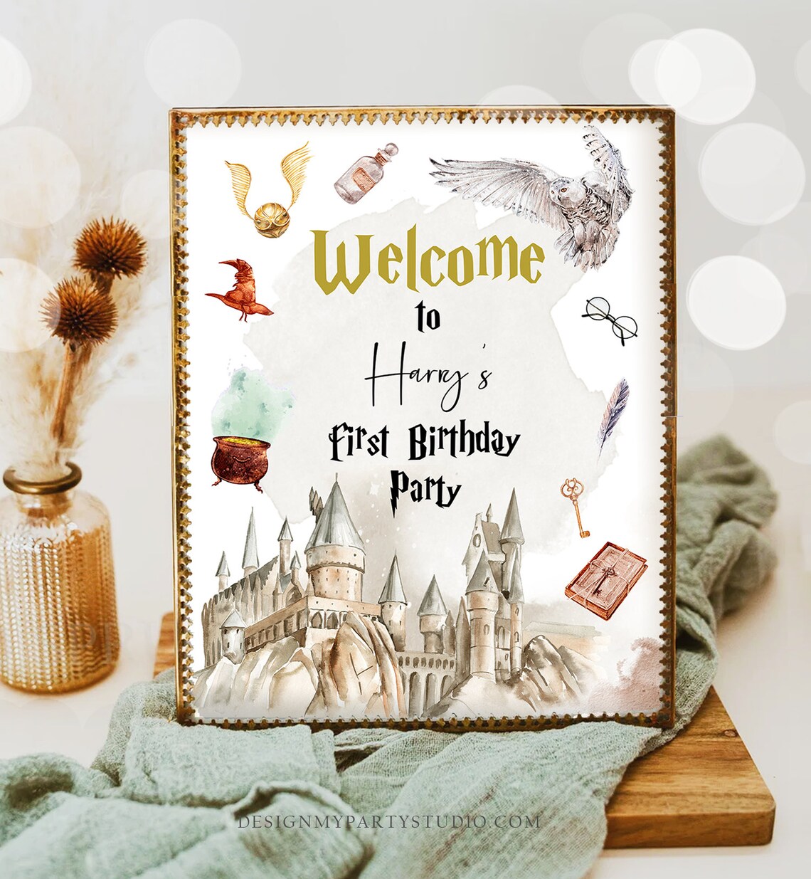 Editable Wizard Birthday Welcome Sign Boy Magic School - Etsy