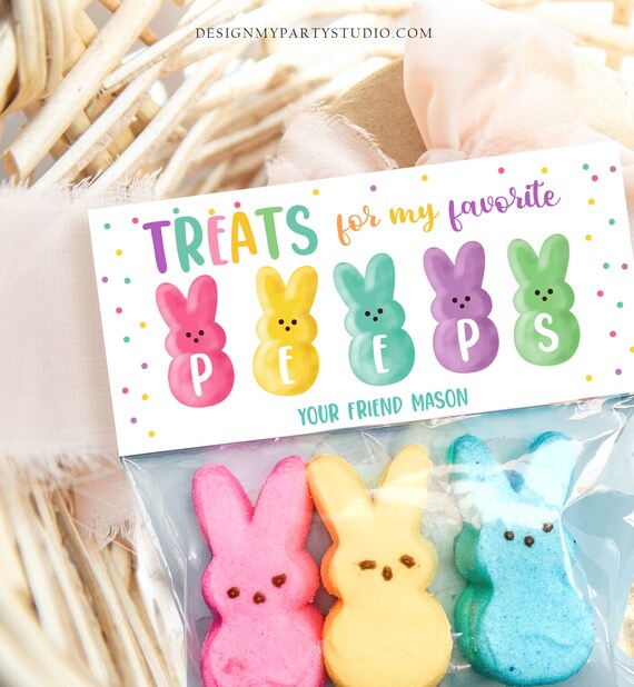Editable Treat for my Peeps Treat Bag Toppers Easter Favor Bag Easter ...
