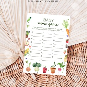 Editable Baby Name Game Baby Shower Game Card Name Race Little Sprout ...