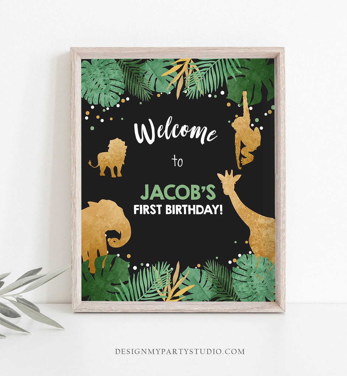 Editable Safari Animals Welcome Sign Wild One Poster Zoo - Etsy