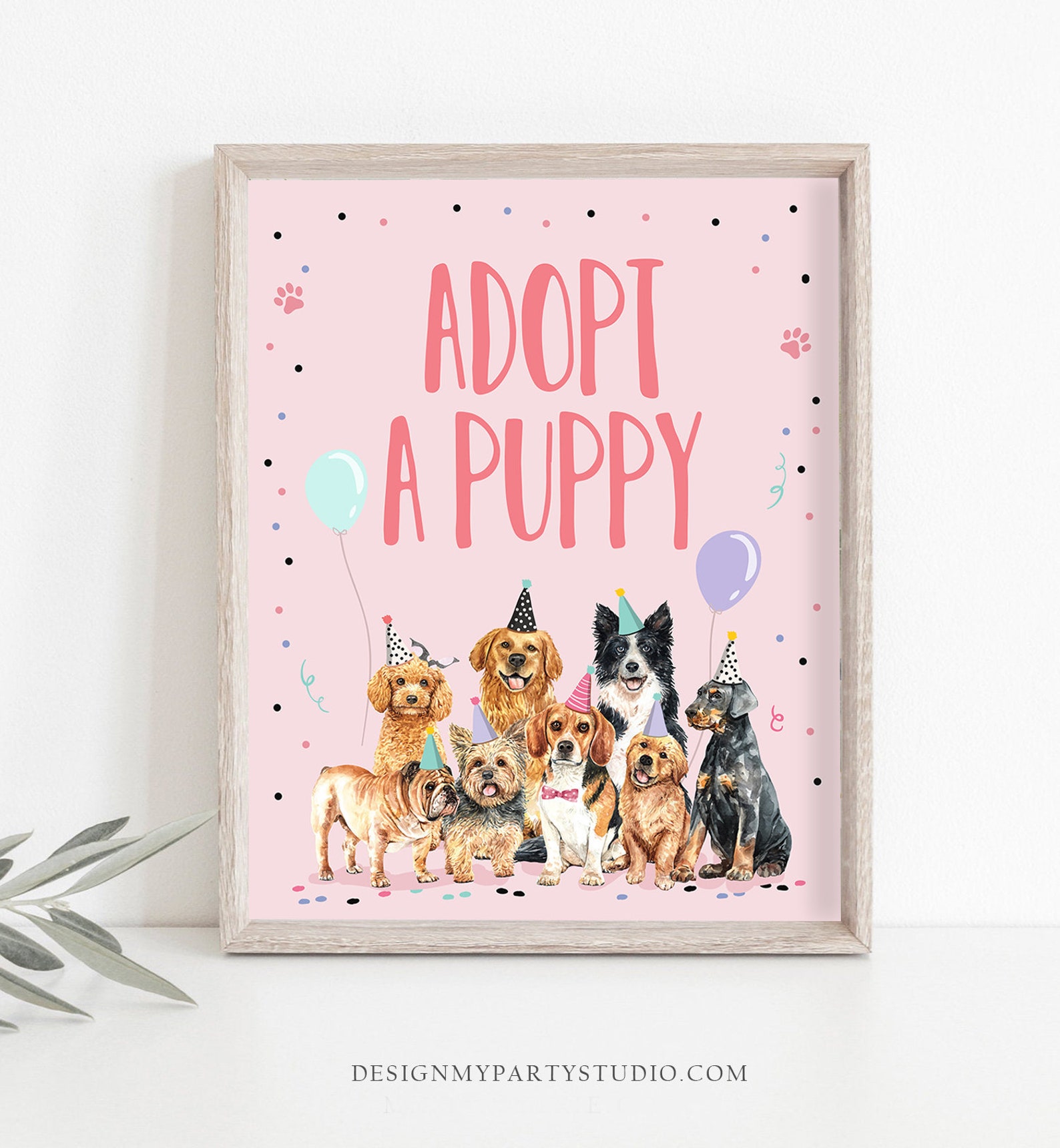 Adopt a Puppy Birthday Sign Table Decor Dog Birthday Party - Etsy