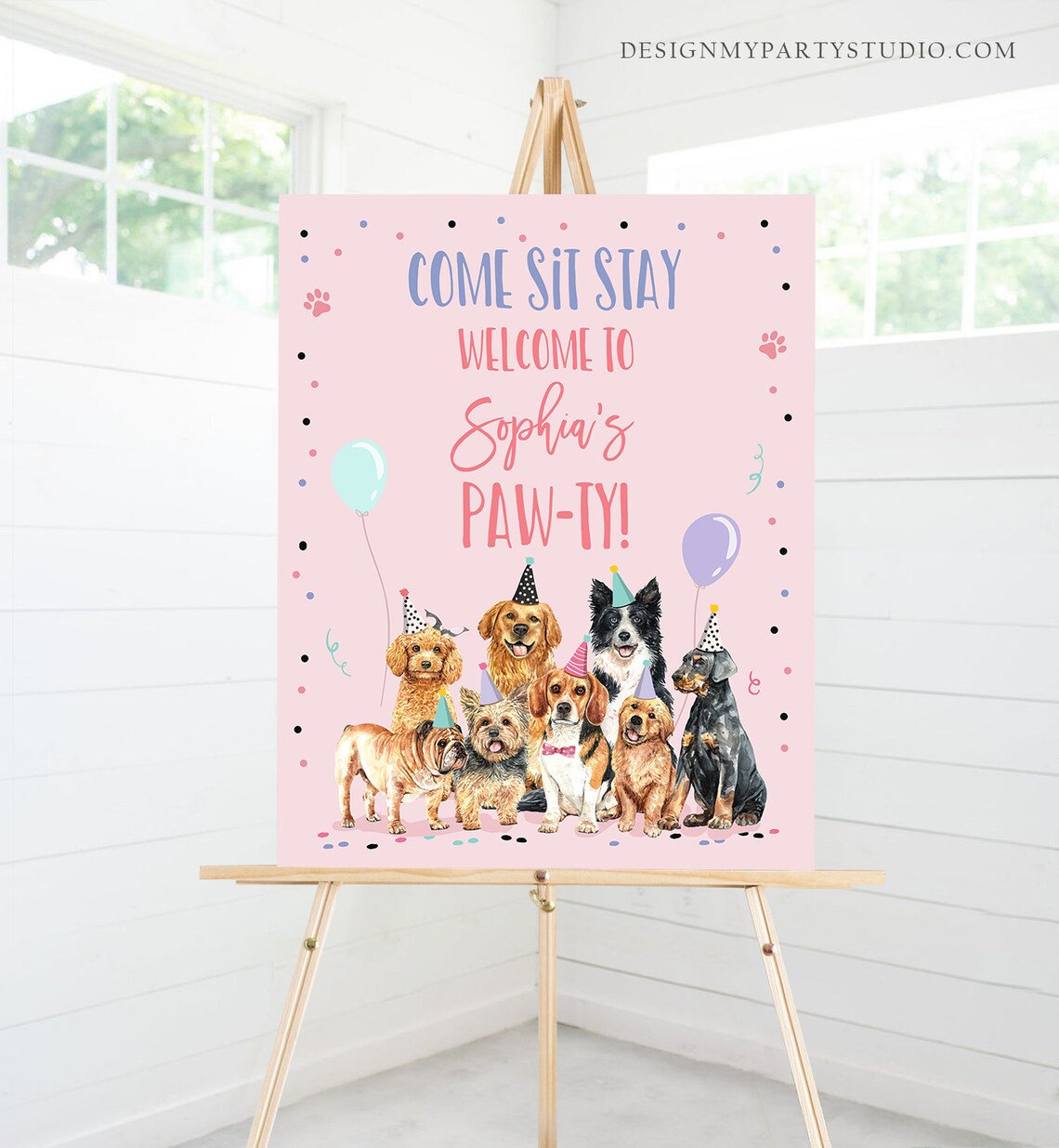 Editable Puppy Dog Birthday Party Welcome Sign Puppy Birthday | Etsy