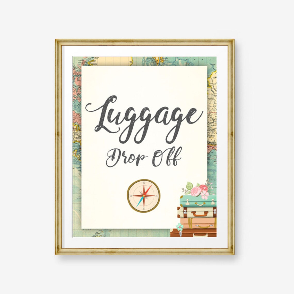 Luggage Drop off Sign Bridal Shower Printable Sign Miss to Mrs | Etsy