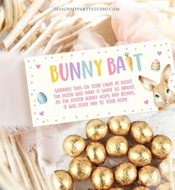 Editable Easter Bunny Bait Treat Bag Toppers Easter Favor Bag Easter ...