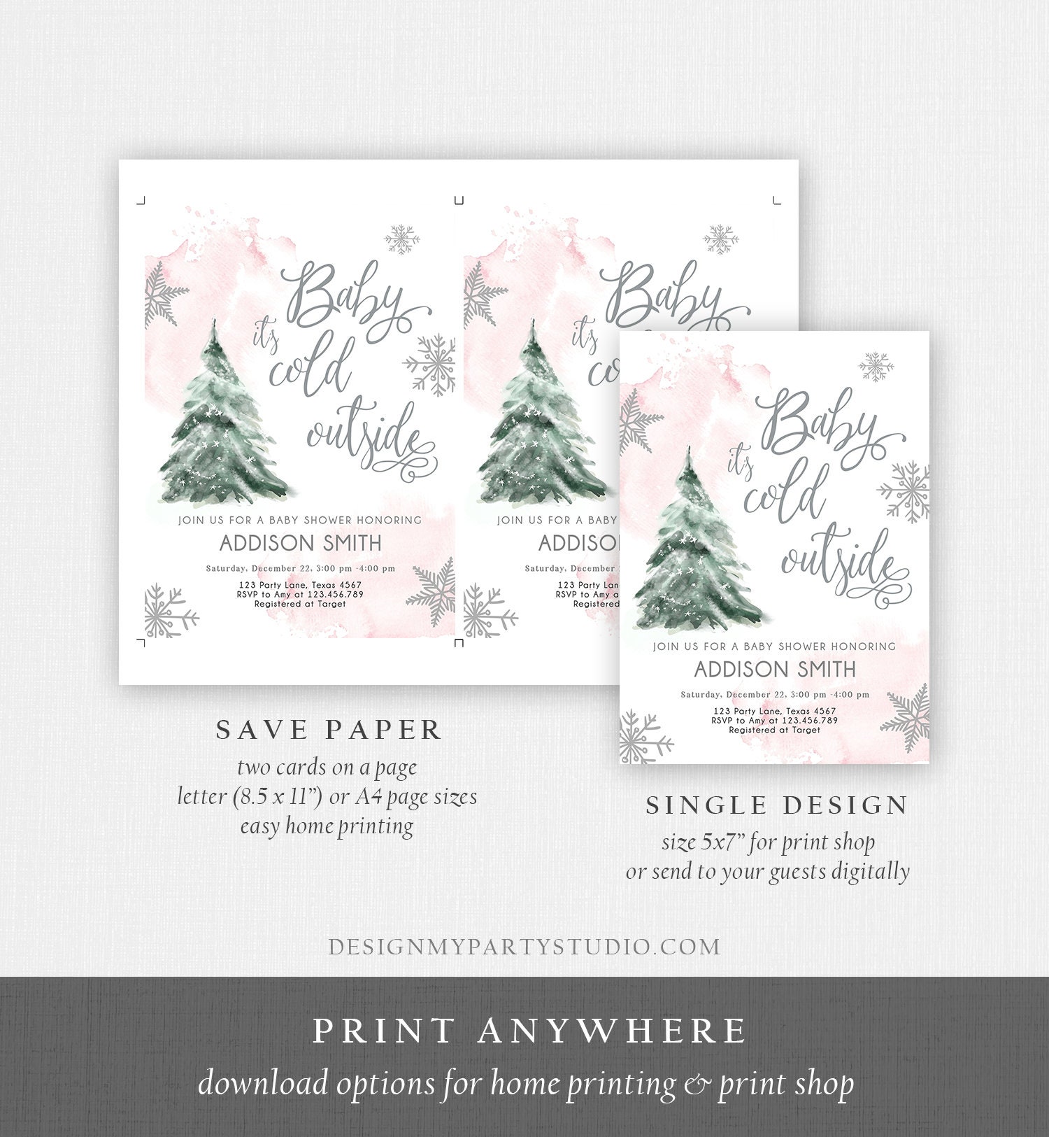 Editable Baby Its Cold Outside Baby Shower Invitation Winter - Etsy