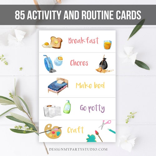 Visual Schedule Toddler Kids Daily Routine Chart Printable - Etsy