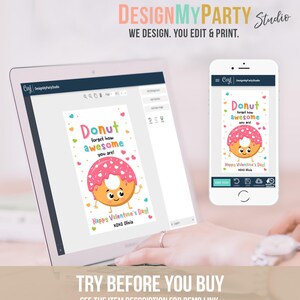 Editable Donut Forget How Awesome You Are Valentines Day Gift Tag ...