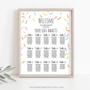Editable Baby Sprinkle Seating Chart Template Baby Shower Seating Sign ...