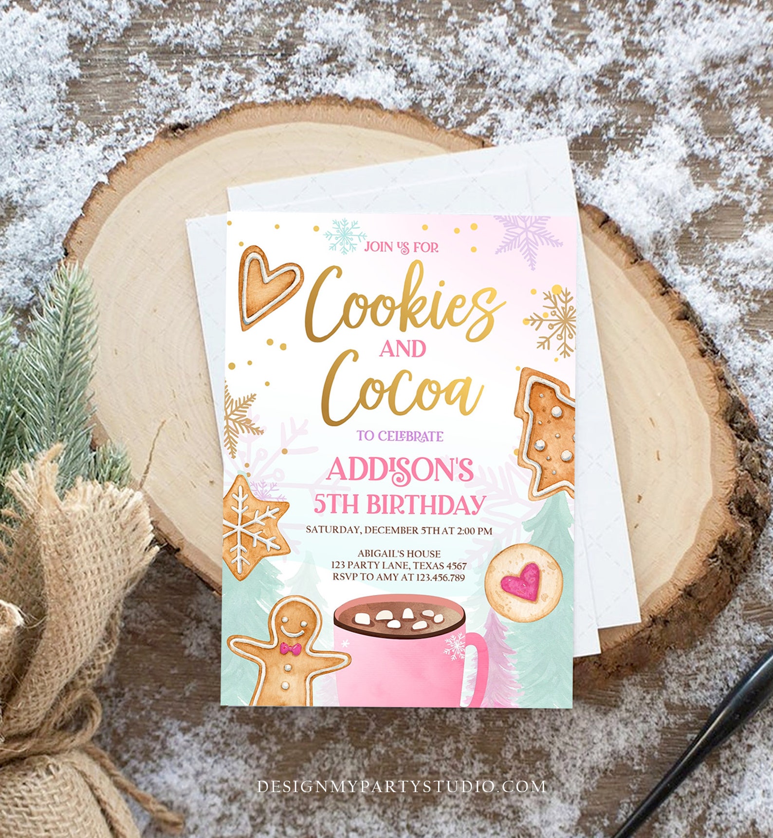 Editable Cookies and Cocoa Invitation Hot Cocoa Party Hot Chocolate ...