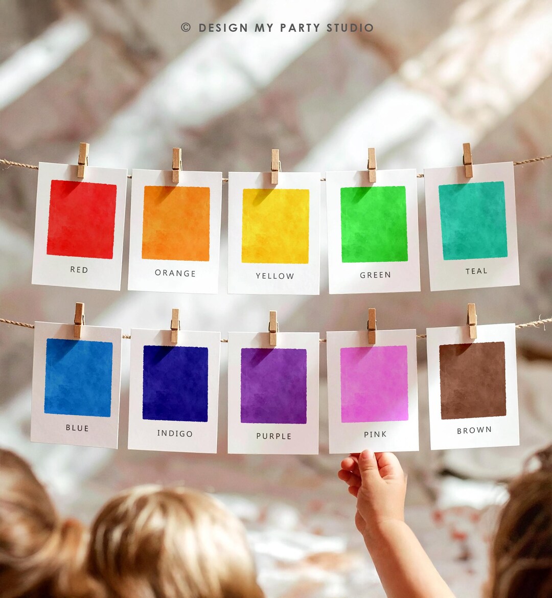 12 Rainbow Colors Flash Cards Counting Educational Flashcards ...