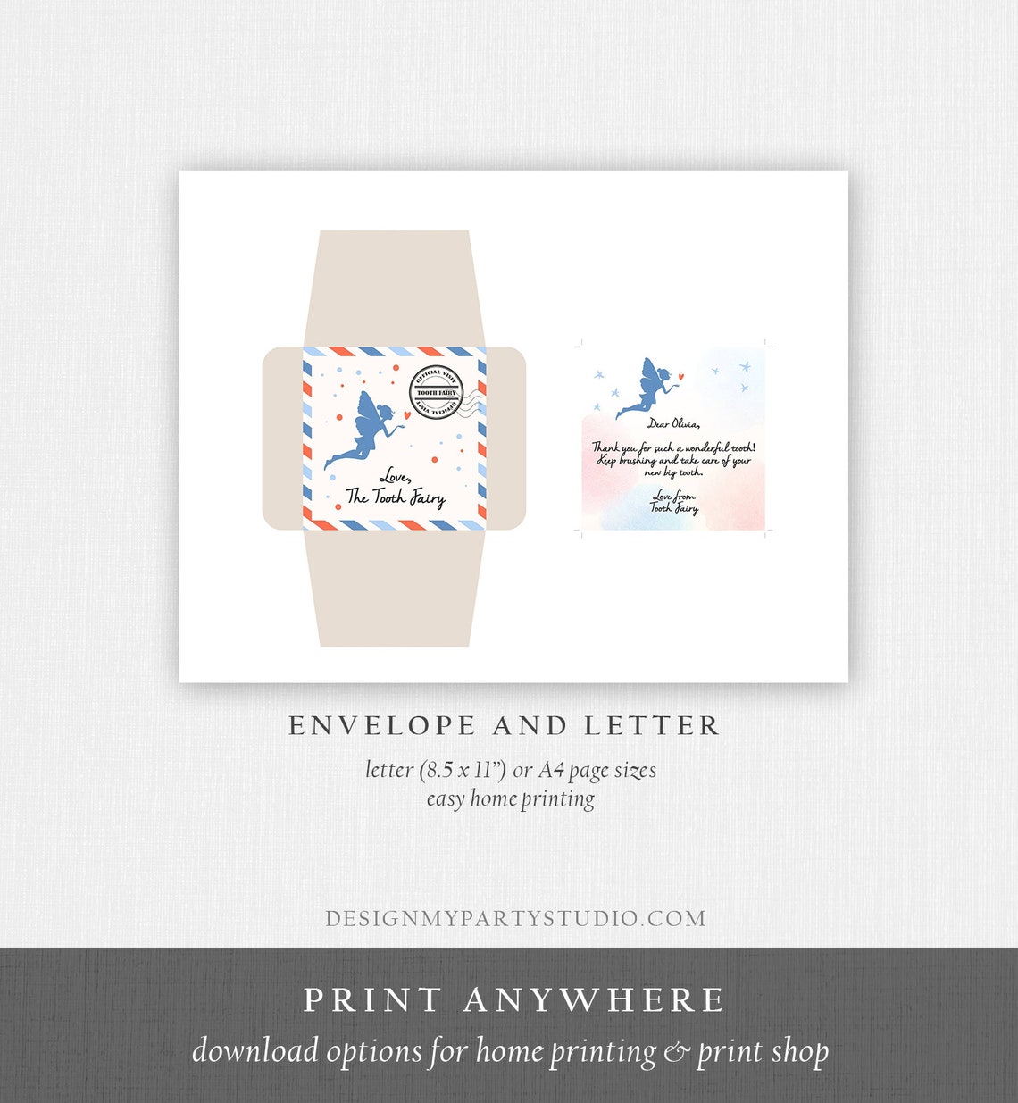 Editable Tooth Fairy Letter Tooth Fairy Envelope Fairy Kit Milestone ...