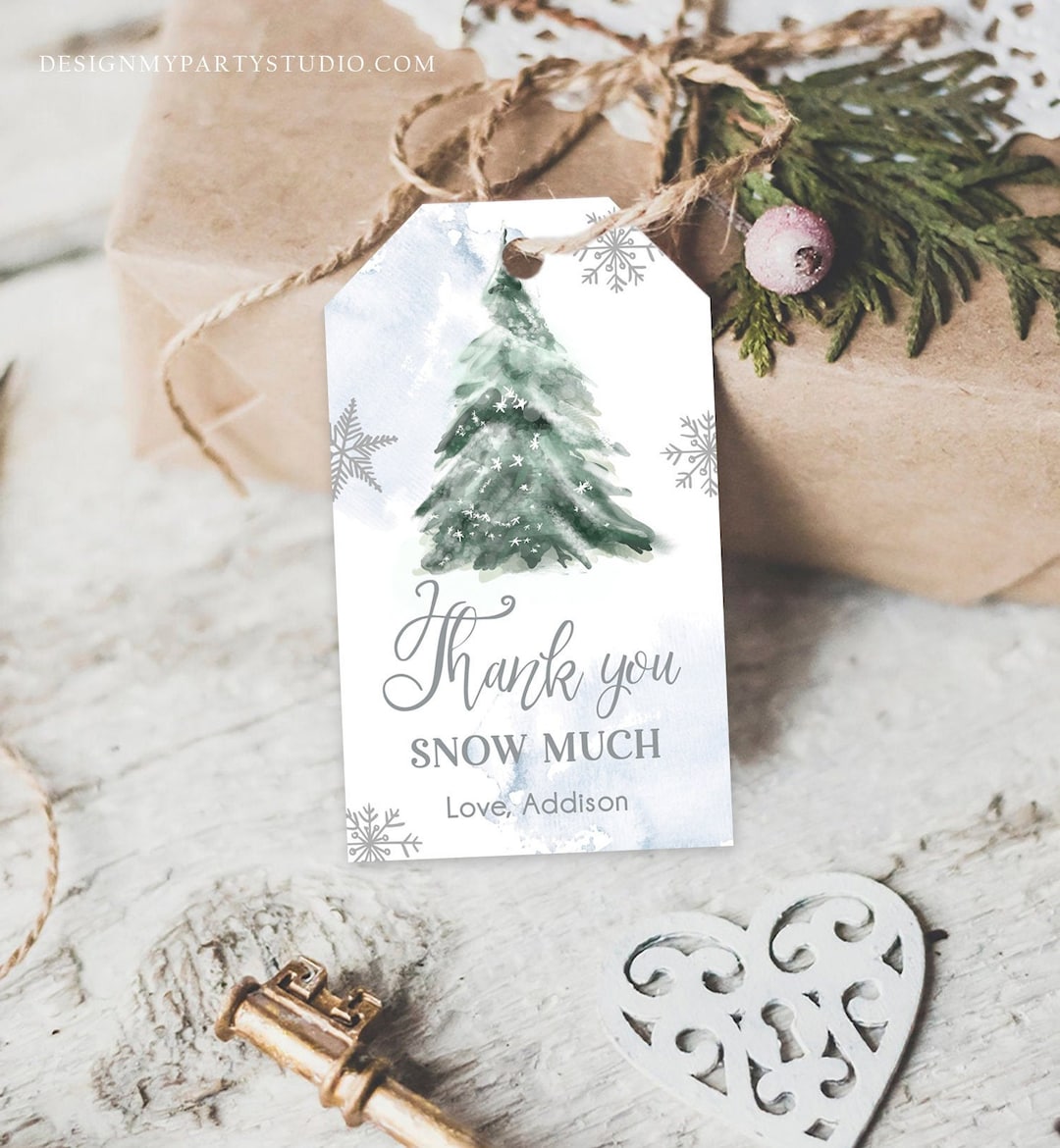 Editable Winter Thank You Tags Winter Onederland Holiday Christmas ...