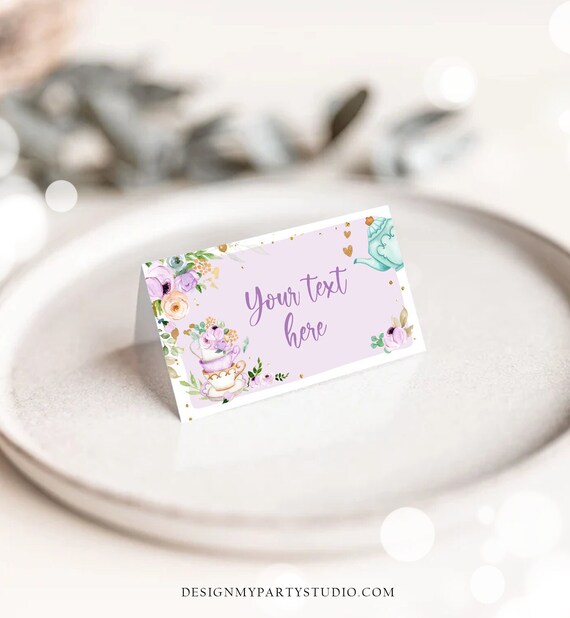 Editable Tea Party Food Labels Tea Place Card Tent Card Escort Card Par ...