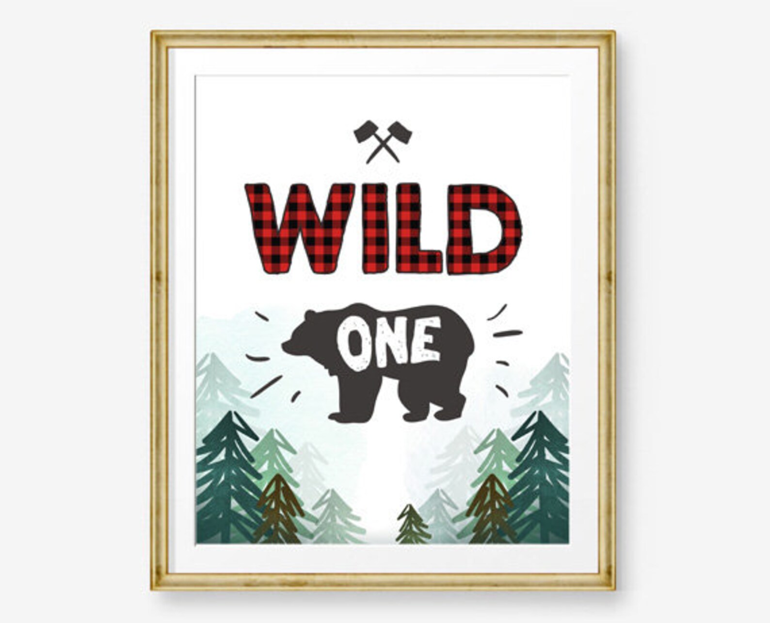 Wild One Sign Lumberjack First Birthday Party Sign Decor Table - Etsy