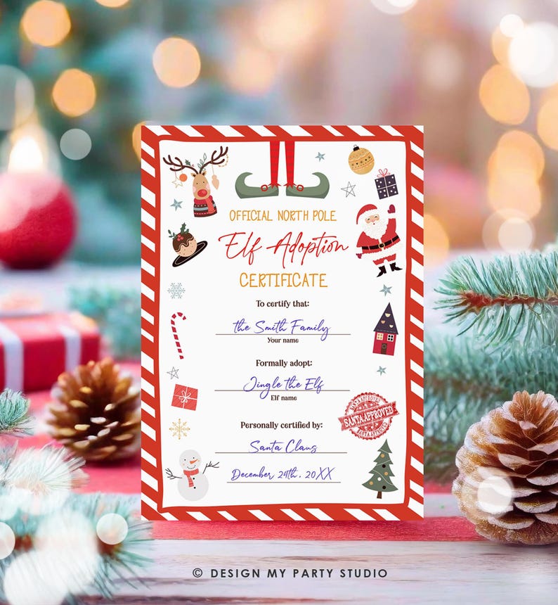 Editable Elf Adoption Certificate Adopt an Elf Letter Activity ...