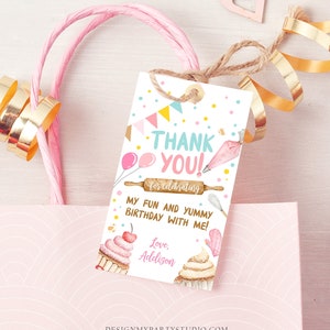 Editable Baking Favor Tags Tags Baking Birthday Thank You Tags Kids ...