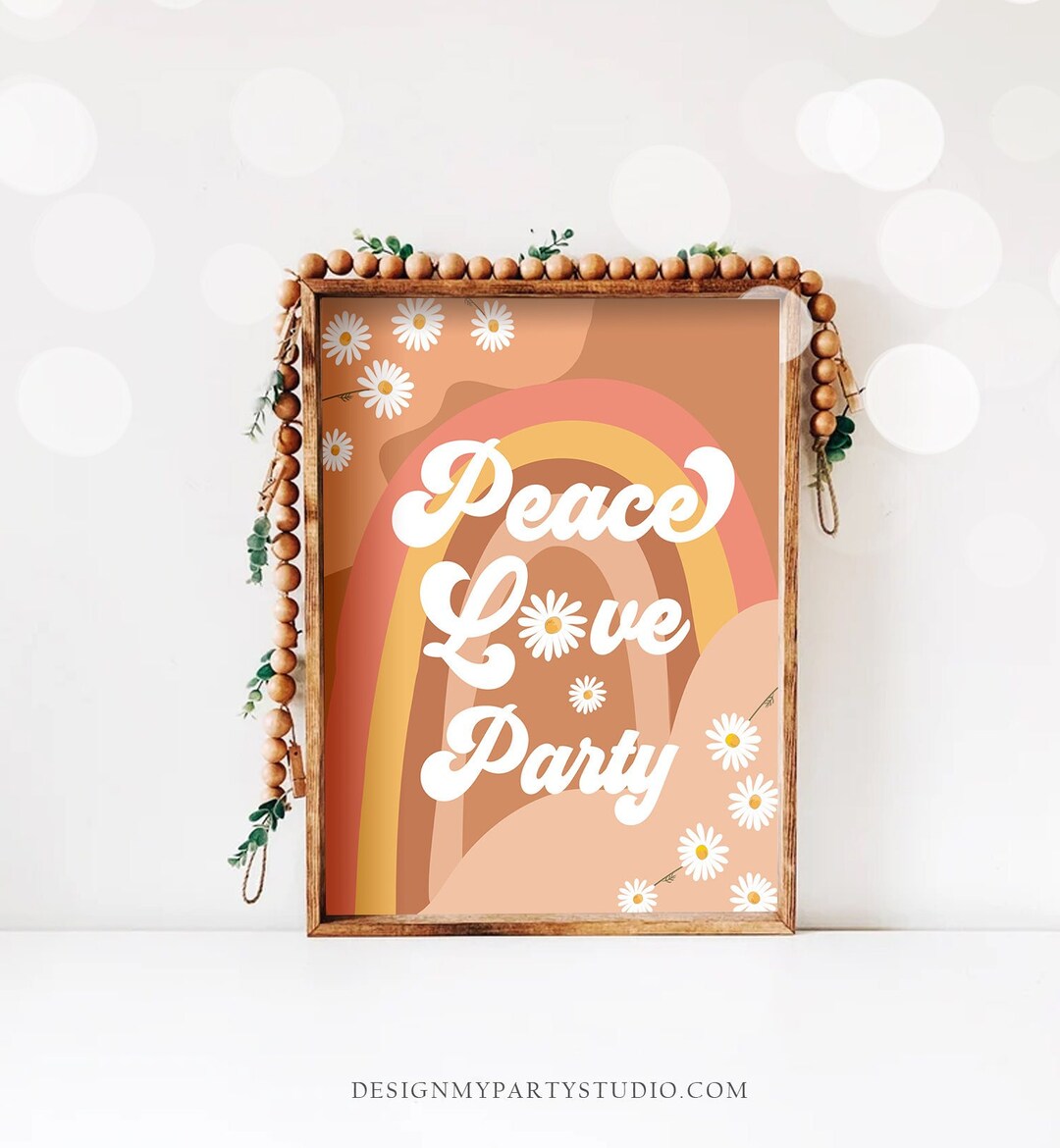 Retro Daisy Birthday Party Sign Groovy Floral 70's Birthday Party Decor ...